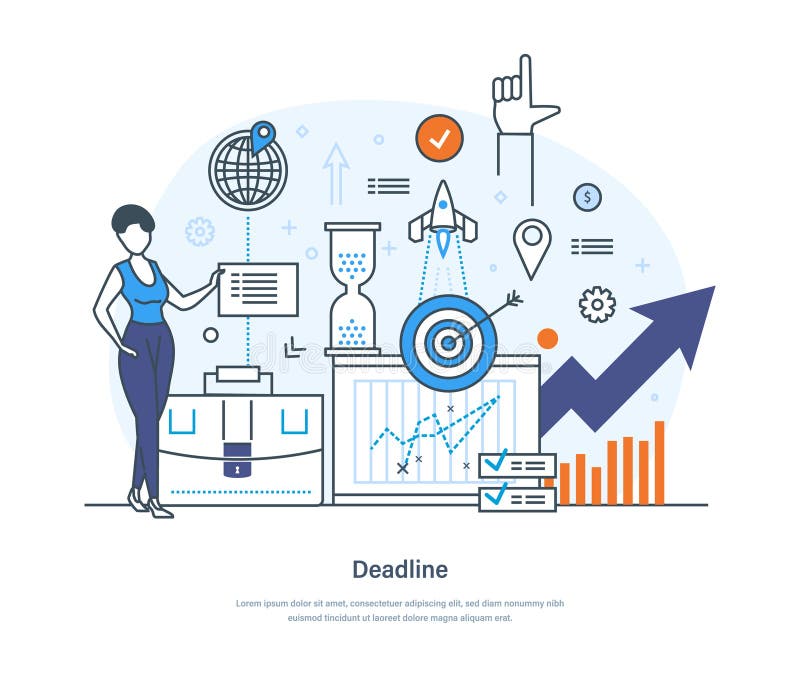 Deadline, Time Management and Workflow Organization Business Concept ...