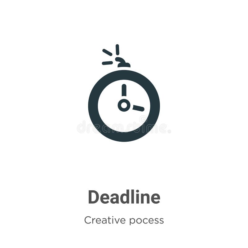 Deadline Vector Icon on White Background. Flat Vector Deadline Icon ...