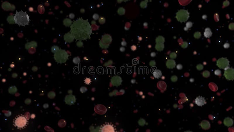 A Deadly Coronavirus Bacterium Under a Microscope. Animation. Pathogen ...