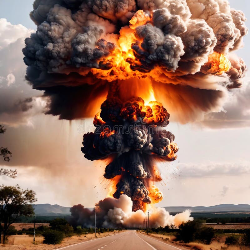 Deadly Nuclear Explosion from Atomic Bomb with Mushroom Cloud Stock ...