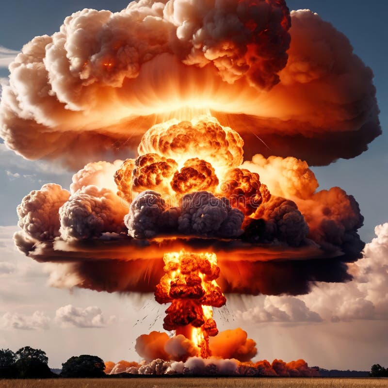 Deadly Nuclear Explosion from Atomic Bomb with Mushroom Cloud Stock ...