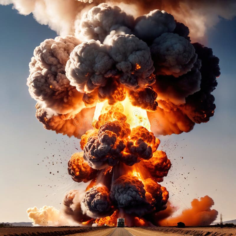 Deadly Nuclear Explosion from Atomic Bomb with Mushroom Cloud Stock ...