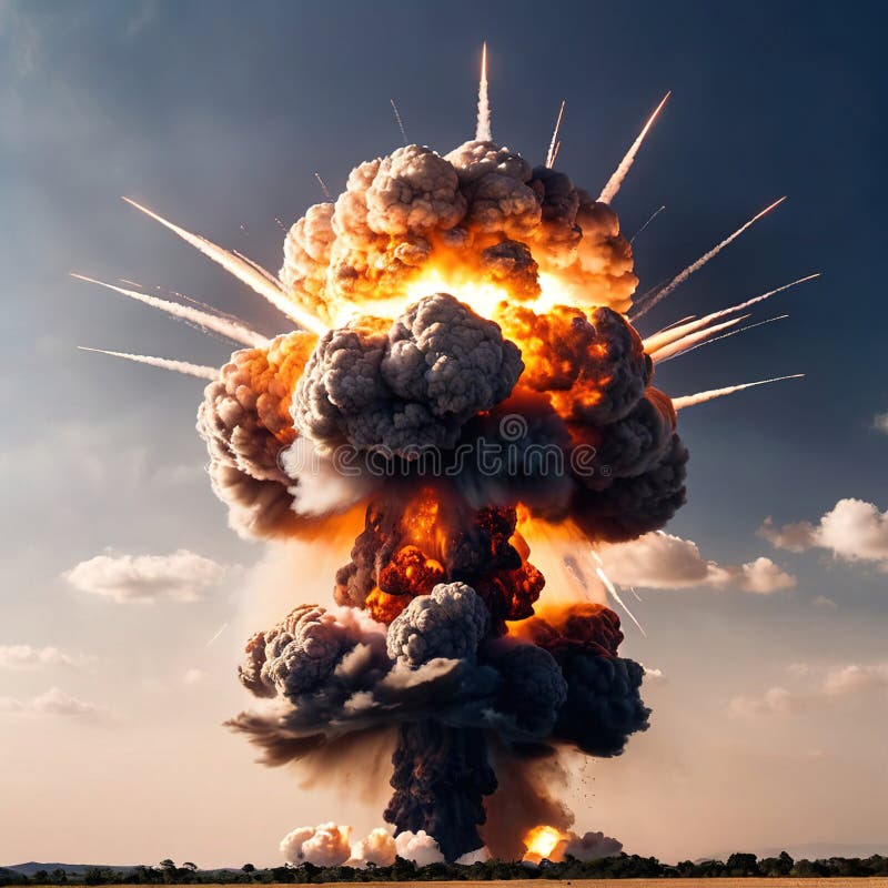 Deadly Nuclear Explosion from Atomic Bomb with Mushroom Cloud Stock ...