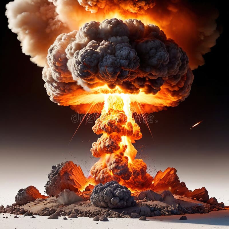 Deadly Nuclear Explosion from Atomic Bomb with Mushroom Cloud Stock ...