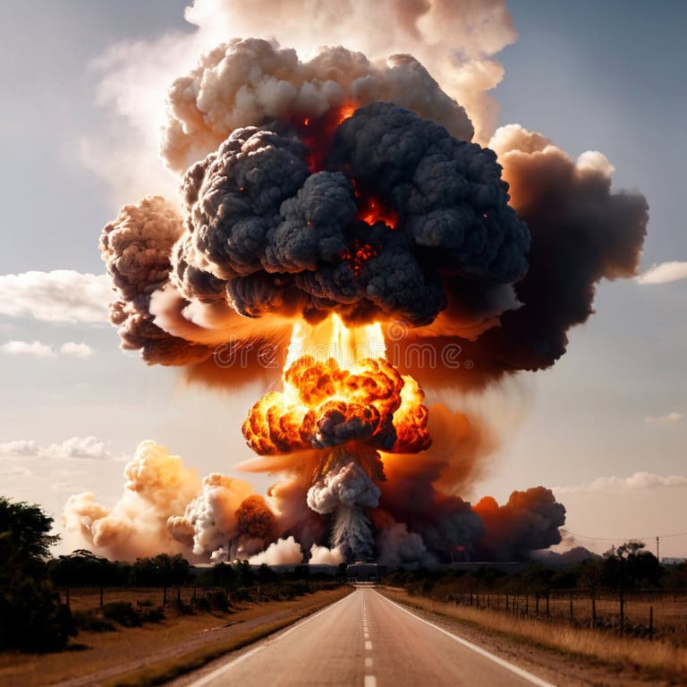 Deadly Nuclear Explosion from Atomic Bomb with Mushroom Cloud Stock ...