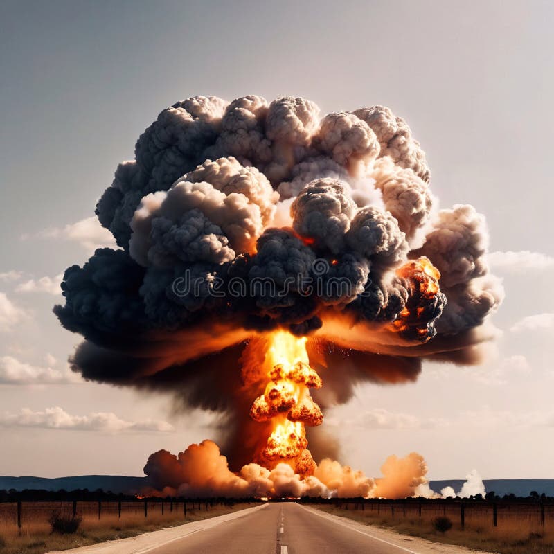 Deadly Nuclear Explosion from Atomic Bomb with Mushroom Cloud Stock ...