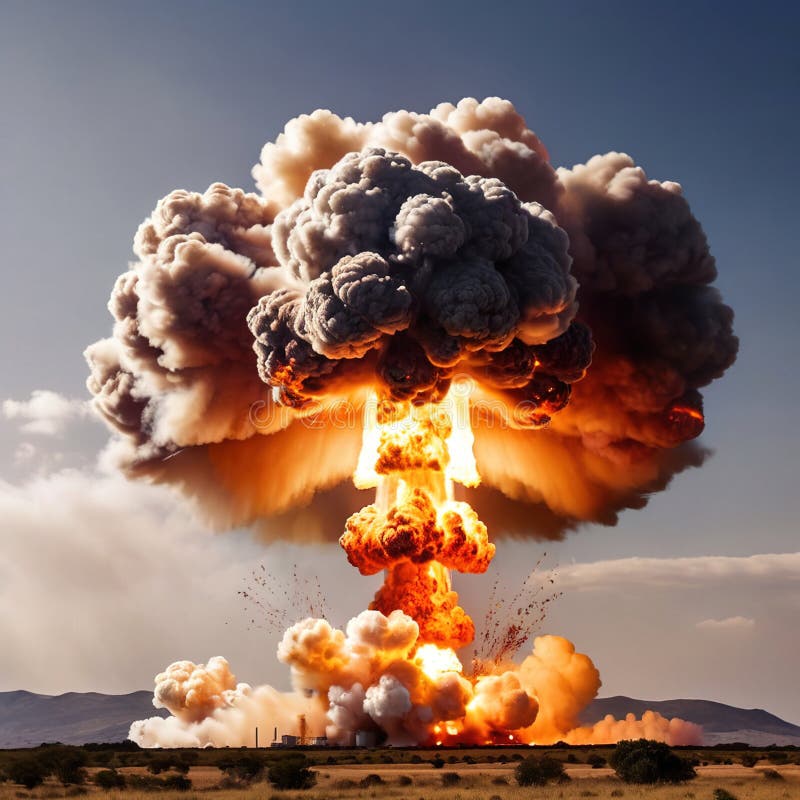 Deadly Nuclear Explosion from Atomic Bomb with Mushroom Cloud Stock ...