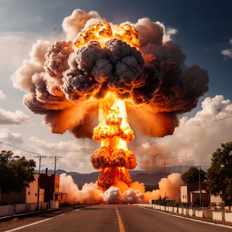 Deadly Nuclear Explosion from Atomic Bomb with Mushroom Cloud Stock ...