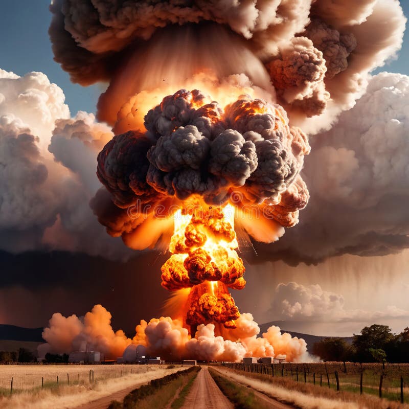 Deadly Nuclear Explosion from Atomic Bomb with Mushroom Cloud Stock ...