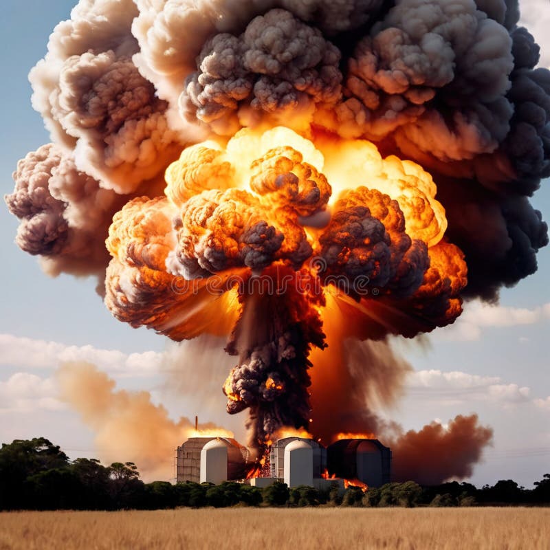 Deadly Nuclear Explosion from Atomic Bomb with Mushroom Cloud Stock ...