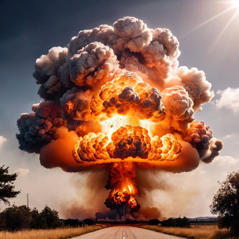 Deadly Nuclear Explosion from Atomic Bomb with Mushroom Cloud Stock ...