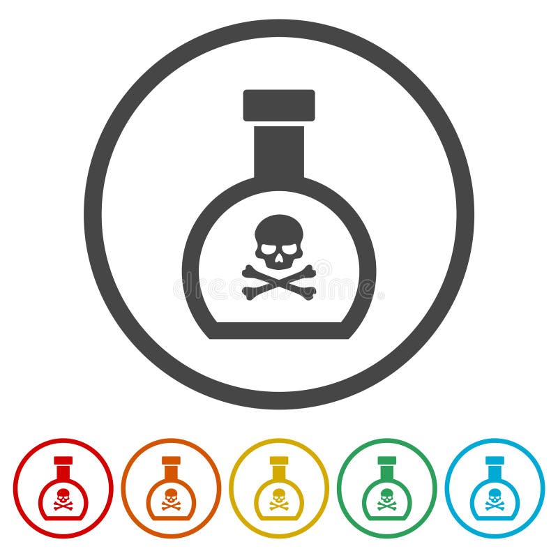 Deadly Poison Bottle with Crossbones Label Vector Illustration Stock ...