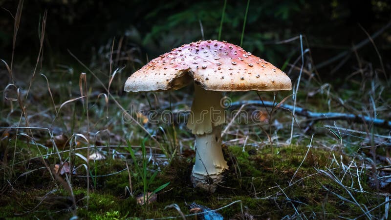Deadly Red Toadstool Growing in Moody Grautumn Forests Stock Image ...