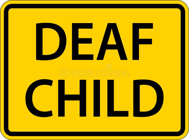 Deaf Child Sign on White Background Stock Vector - Illustration of ...