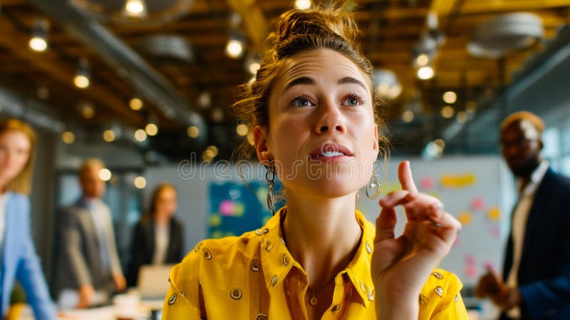 Deaf Employee Using Sign Language in a Team Meeting, Colleagues ...