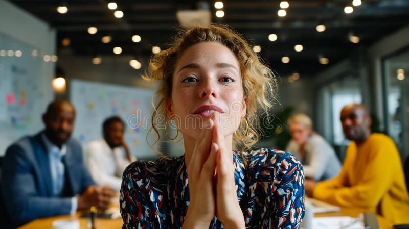 Deaf Employee Using Sign Language in a Team Meeting, Colleagues ...