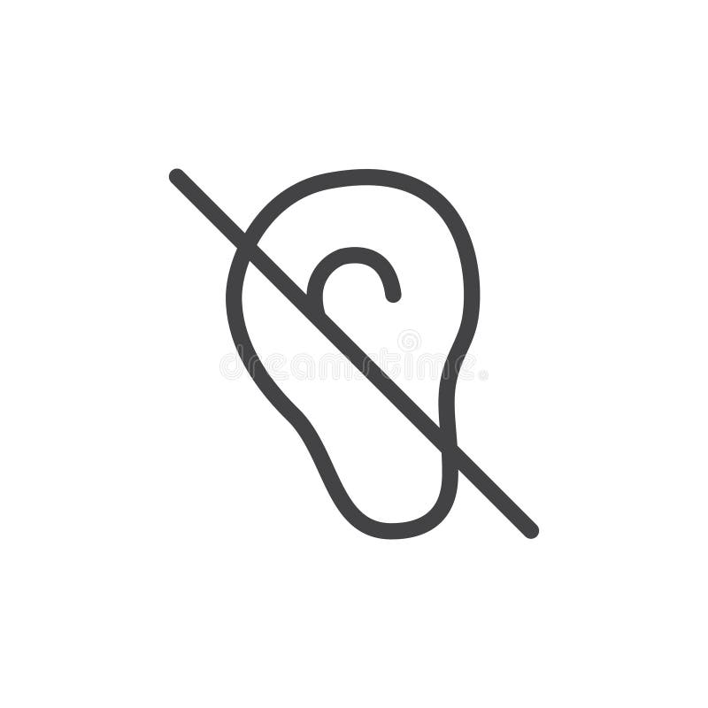 Deaf Icon Thin Outline Art Symbol Stock Illustration - Illustration of ...