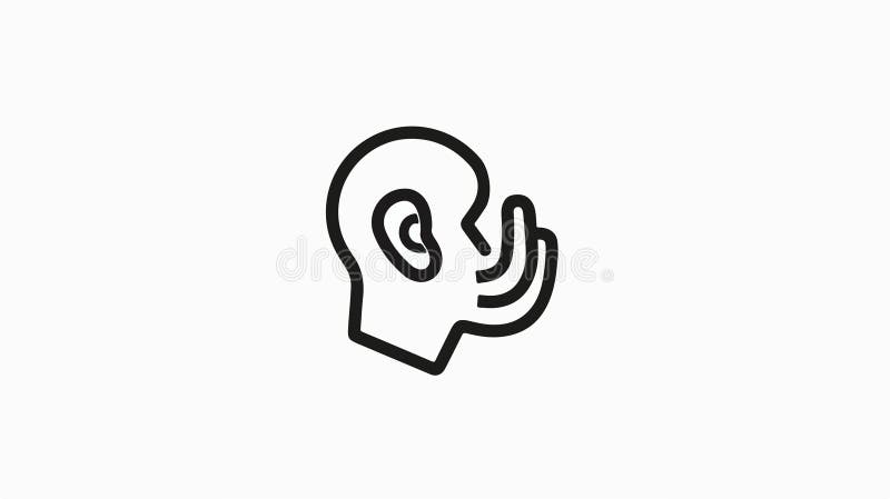 Deaf Icon Symbolizing Disability and Inclusion, Sign Language Concept ...