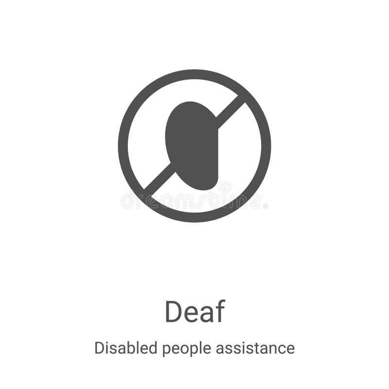 Deaf Icon Vector from Disabled People Assistance Collection. Thin Line ...