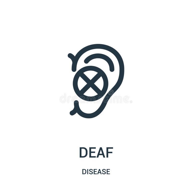 Deaf Icon Vector from Disease Collection. Thin Line Deaf Outline Icon ...