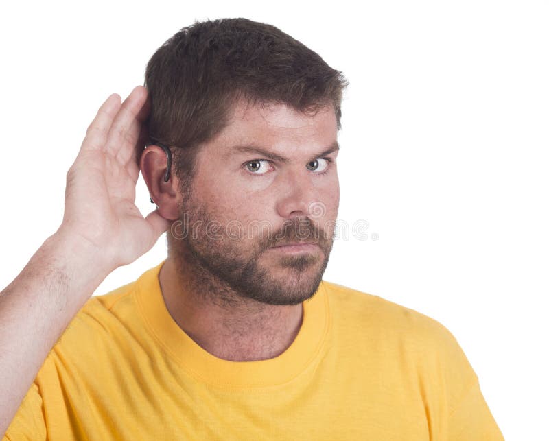 Deaf Man with Cochlear Implant Stock Image - Image of technology ...
