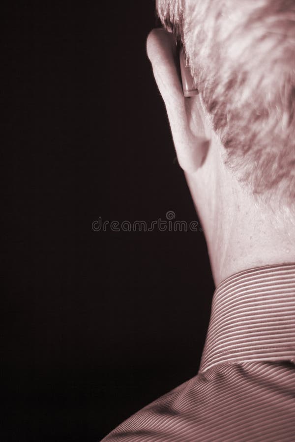 Deaf man hearing aid ear stock image. Image of closeup - 118861851