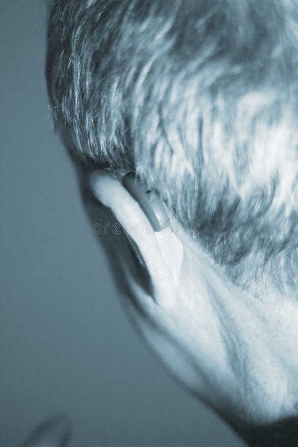 Deaf man hearing aid ear stock photo. Image of healthcare - 132034938