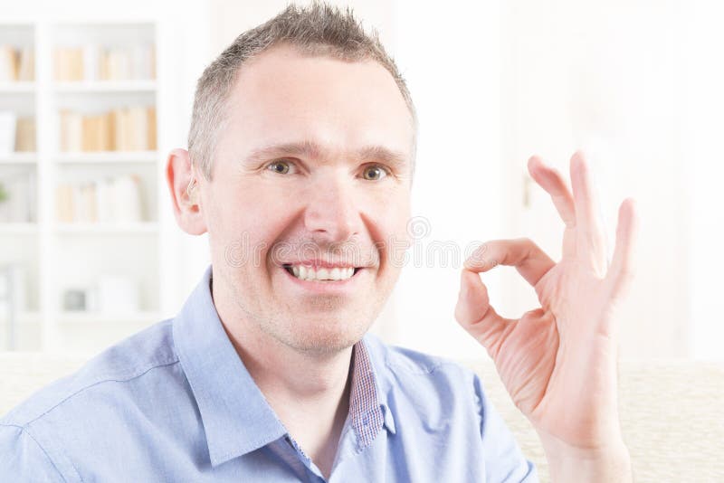 Deaf Man Using Sign Language Stock Photo - Image of signing, instrument ...