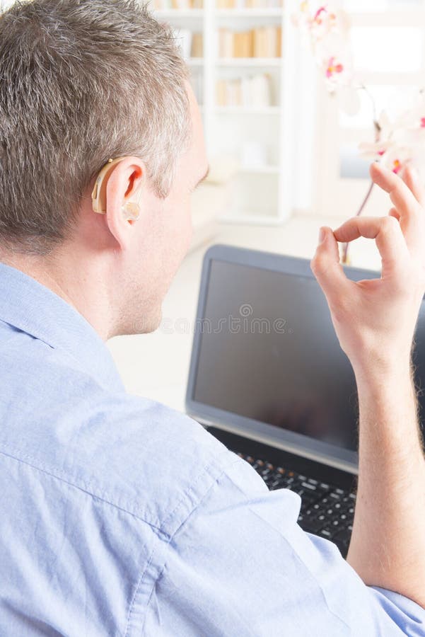 Deaf Man Using Sign Language Stock Photo - Image of medical, language ...