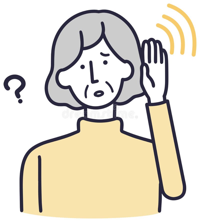 Deaf grandma stock vector. Illustration of hearing, standing - 29310006