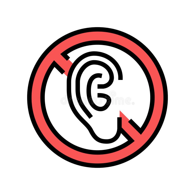 Deaf Color Line Icon, Disability and Deafness, Hearing Impaired Sign ...