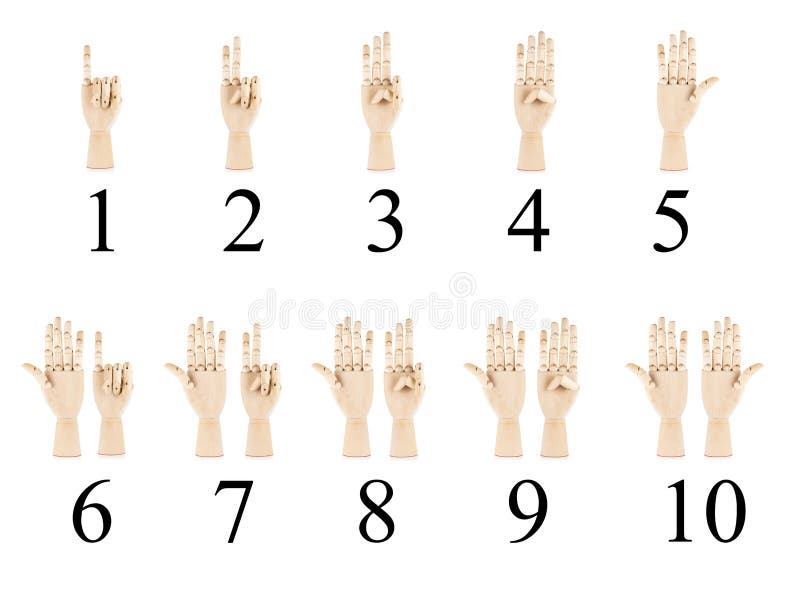 Set of Woman Showing Numbers on White. Sigh Language Stock Image ...