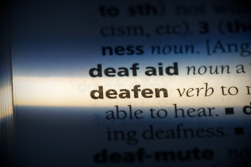 Deafen stock photo. Image of word, printed, detail, english - 161578308