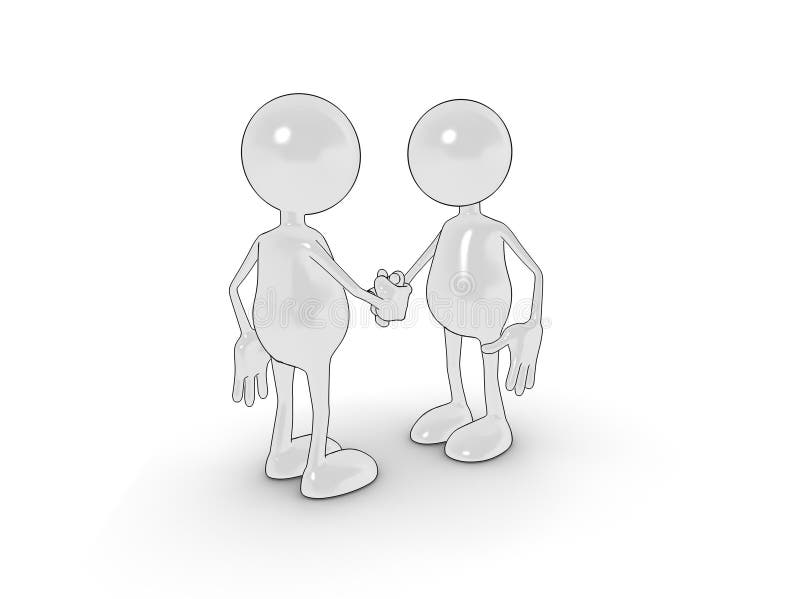 Stick Man Stick Figure Handshake Deal Stock Vector - Illustration of ...