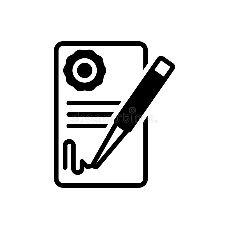 Black Solid Icon for Deal Agreement, Deal and Signature Stock Vector ...