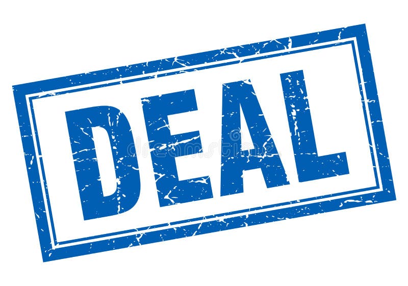 Deal Blue Square Grunge Stamp Stock Vector - Illustration of deal ...