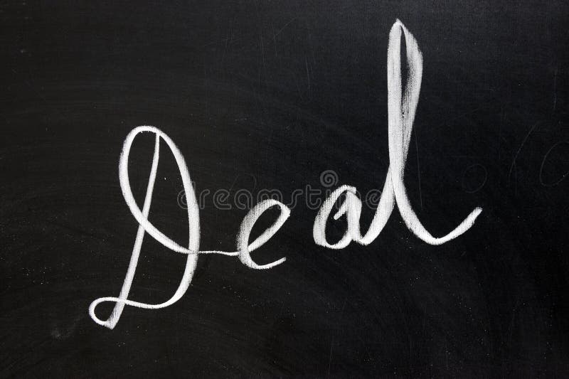 Deal stock image. Image of commerce, black, chalkboard - 54232381