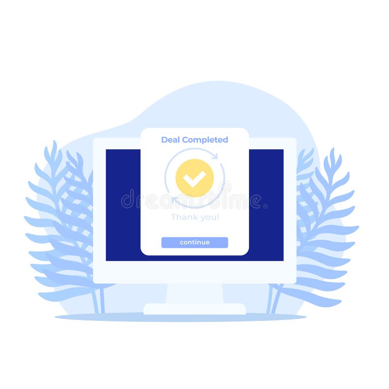 Deal Completed, Vector Icon with a Computer Stock Vector - Illustration ...