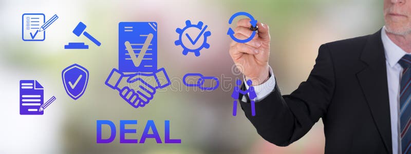 Deal Concept Drawn by a Businessman Stock Image - Image of successful ...
