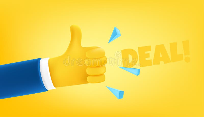 Deal concept. Thumbs up stock vector. Illustration of cartoon - 233392425