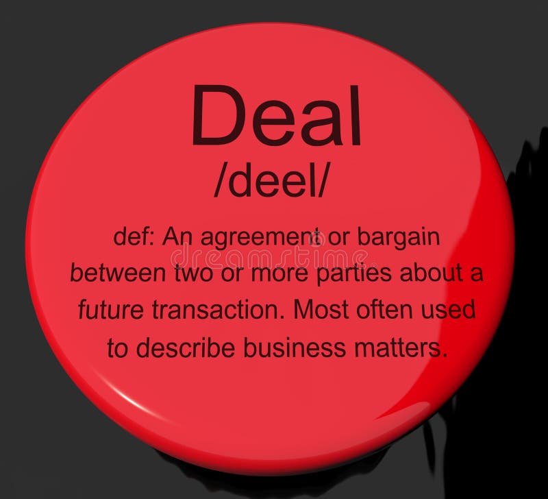 Deal Definition Button stock illustration. Illustration of reduction ...
