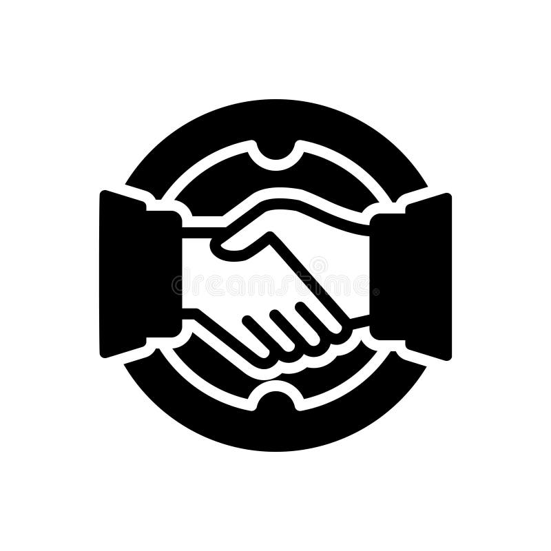 Black Solid Icon for Deal, Agreement and Business Stock Illustration ...