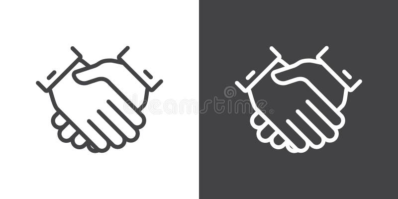 Deal Icon Flat Vector Set Outline Stock Vector - Illustration of ...