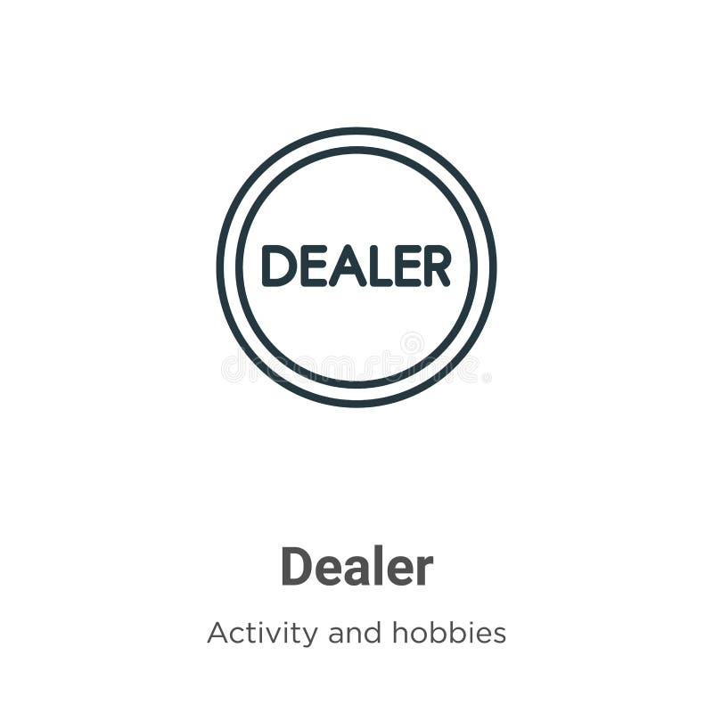 Dealer Outline Vector Icon. Thin Line Black Dealer Icon, Flat Vector ...