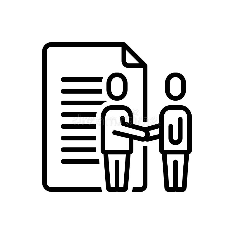 Black Line Icon for Dealing, Transaction and Business Stock ...