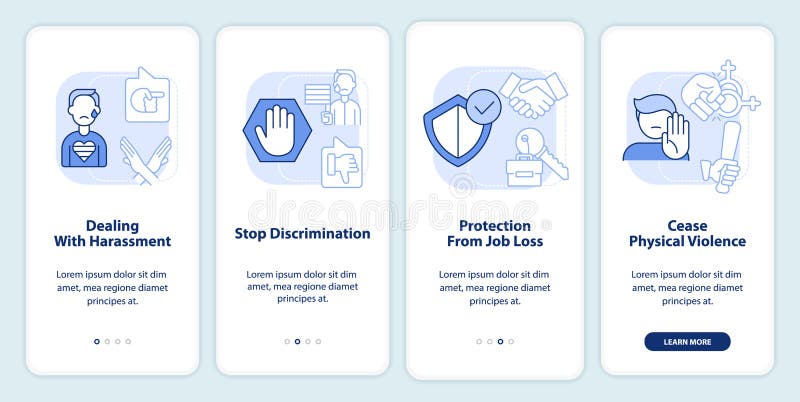 Dealing with Lgbt Issues Light Blue Onboarding Mobile App Screen Stock ...