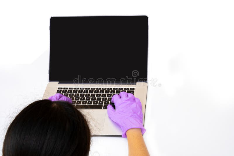 Dealing with Science Scientist Doing Research on Computer Stock Photo ...