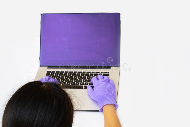 Dealing with Science Scientist Doing Research on Computer Stock Image ...