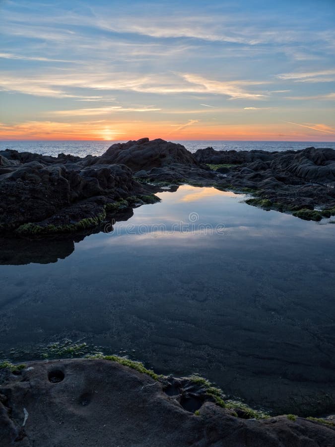 Dean Hollow State Beach. Sunset Stock Image - Image of grey, wave ...