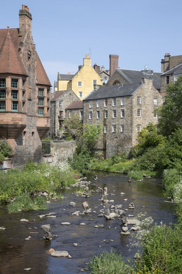Dean Village and River Leith, Edinburgh Stock Photo - Image of blue ...